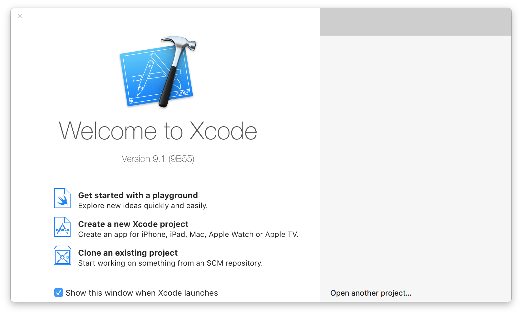 xcode_welcome_screen | Your Application's Backend, Simplified