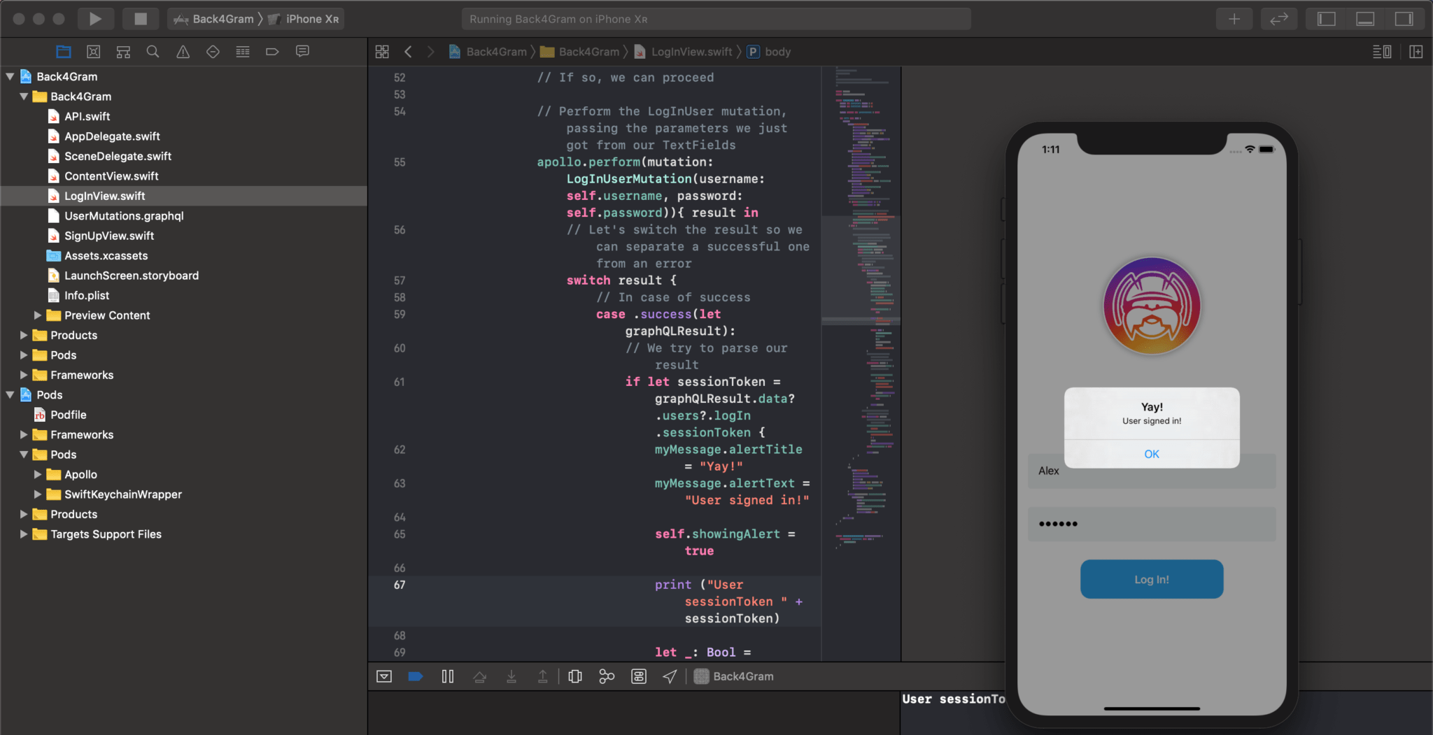 Instagram clone - SwiftUI & GraphQL - Login