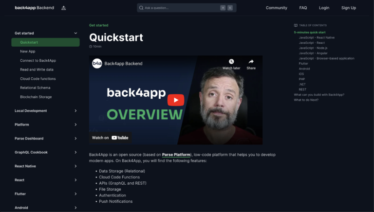 New Backend Dashboard and Documentation Platform